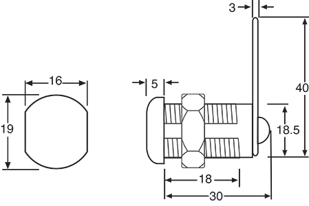 ARC - 22mm 8004 Key Cam Lock - Key 8004 (Includes 2x keys) | LWT
