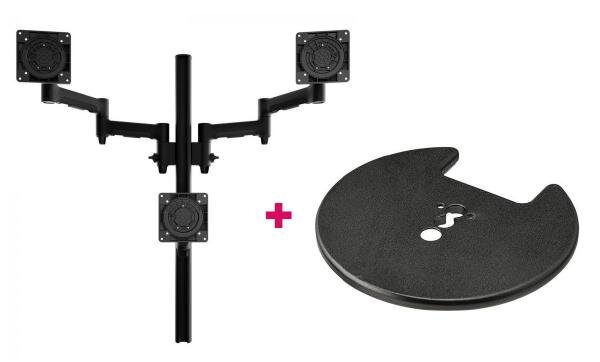 Atdec AWMS-3-TH467 Triple Monitor "Stack" Desk Mount and Grommet Clamp ...