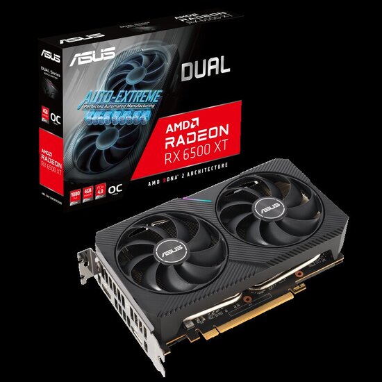 ASUS AMD Radeon DUAL-RX6500XT-O4G DUAL RX 6500 XT 4GB GDDR6 OC Edition ...