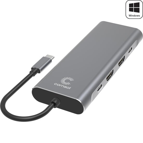 COMSOL USB-C TO DUAL 4K HDMI MULTIPORT ADAPTER FOR WINDOWS, 10 PORT | LWT