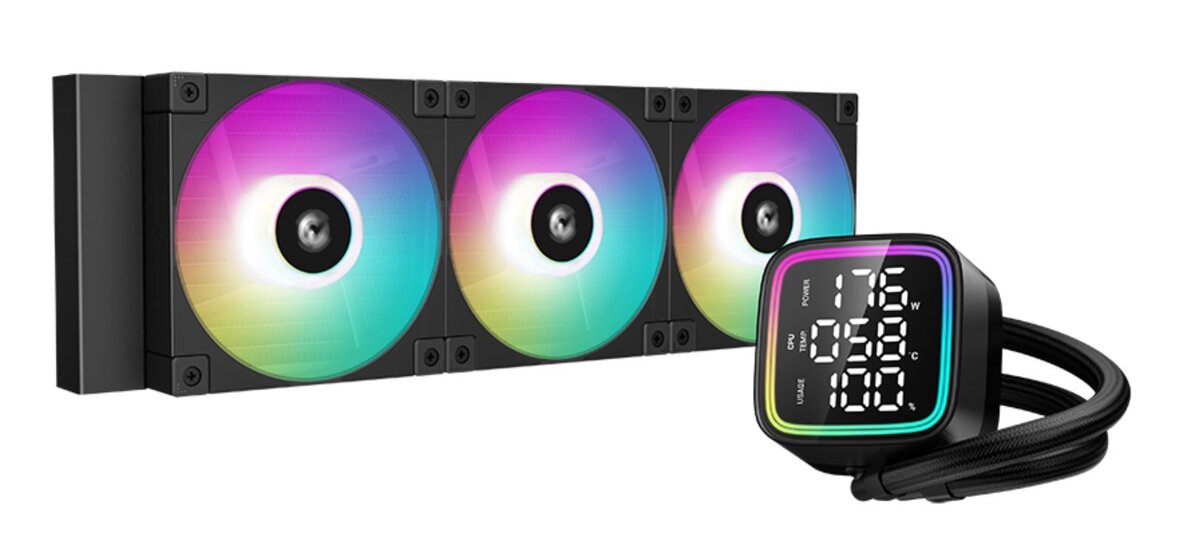 DeepCool LD360 Liquid Cooler 360mm 5th Gen Pump 3400 RPM AIO Real-time ...