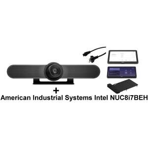 Logitech Small Room with Tap + MeetUp + Intel NUC for Microsoft Teams Rooms - video conferencing ...