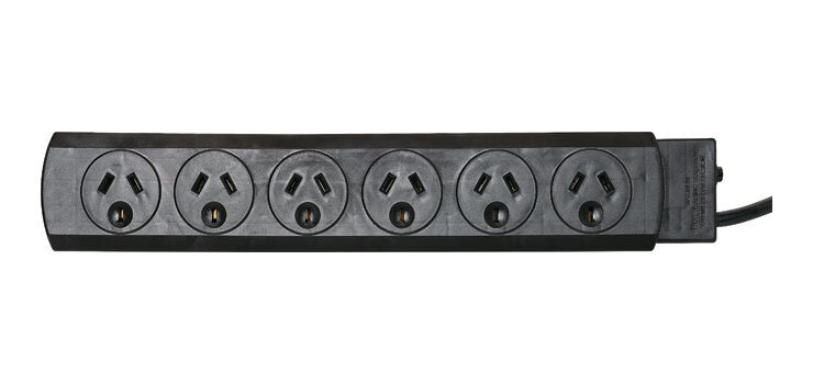 ARC - 6 Way Mains Power Board Black | LWT