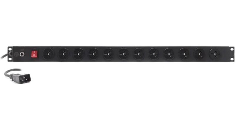 SERVEREDGE 0RU Basic 12 Port Vertical PDU (12) 3 Pin AUS GPO Output 10A (1) IEC C20 Input15A ...