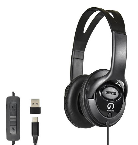 Shintaro Over-The-Ears USB-C Headset with In-Line microphone - Includes ...