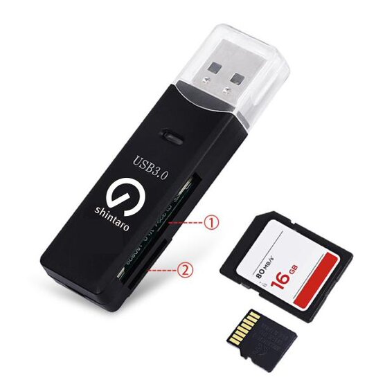 Shintaro USB 3.0 SD Card Reader - Fast Data Transfer, Supports Micro SD and SD Cards | LWT