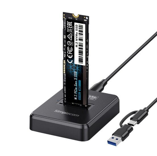 Simplecom SD511 M.2 SSD Docking Station NVMe and SATA Dual Protocol USB ...
